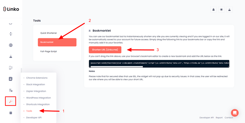 How to use URL shortening bookmarklet? - Integrations - Linko Discussions