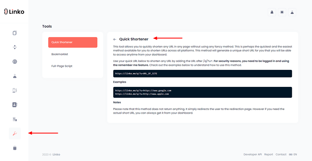 How to shorten a link using Quick Shortener? - Integrations - Linko ...