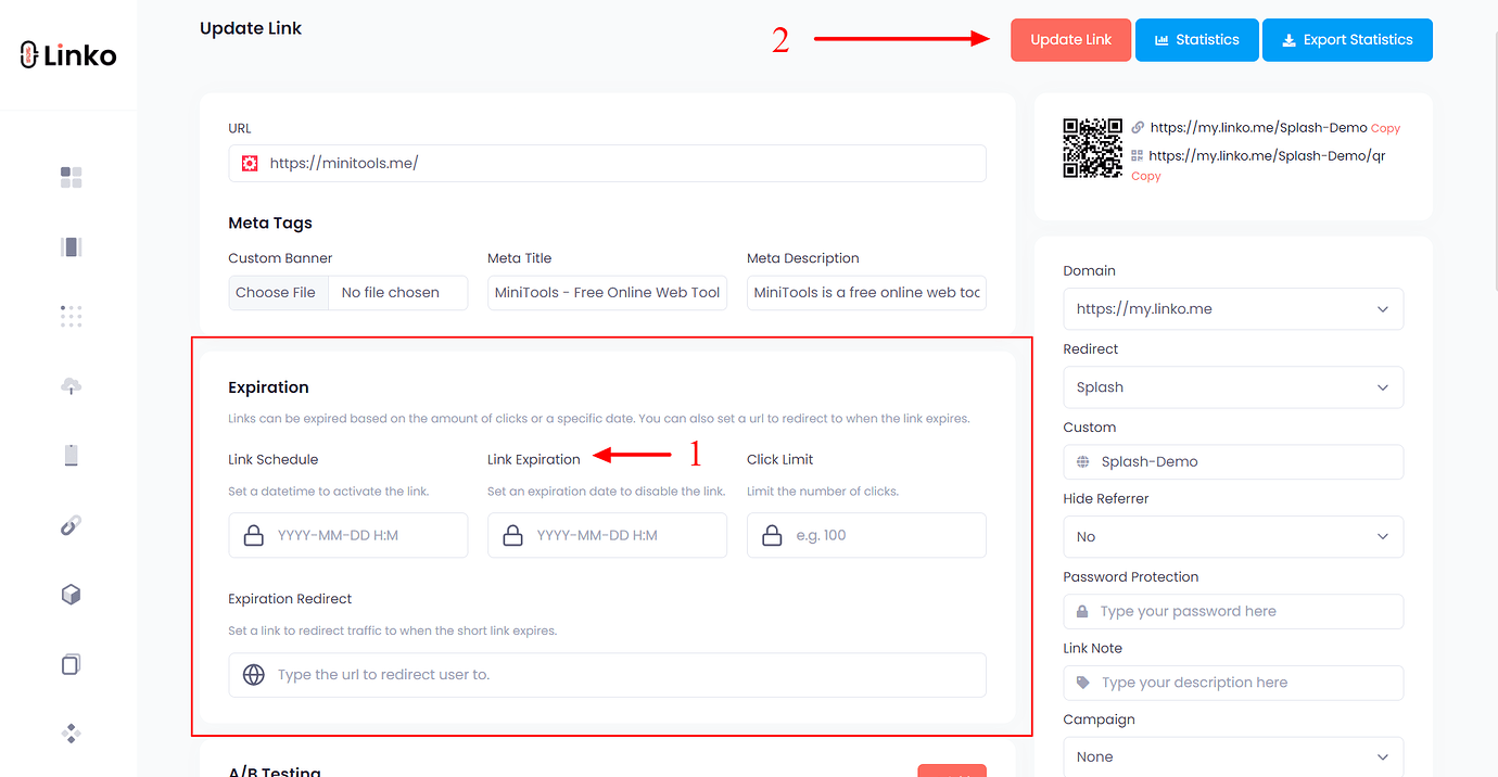 How to set up link expiration (temporary URL)? - Links - Linko Discussions